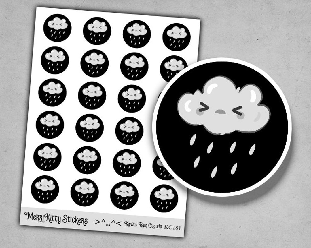 Kawaii Raincloud Stickers KC181 Weather Planner Stickers Kawaii Sticker ...