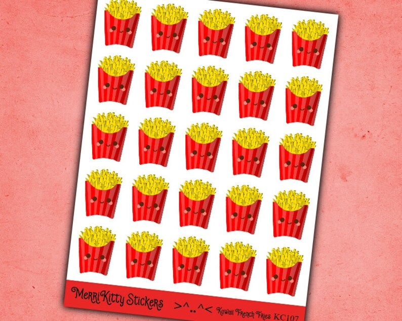 Kawaii French Fries Stickers KC107 Cute Food Stickers - Etsy