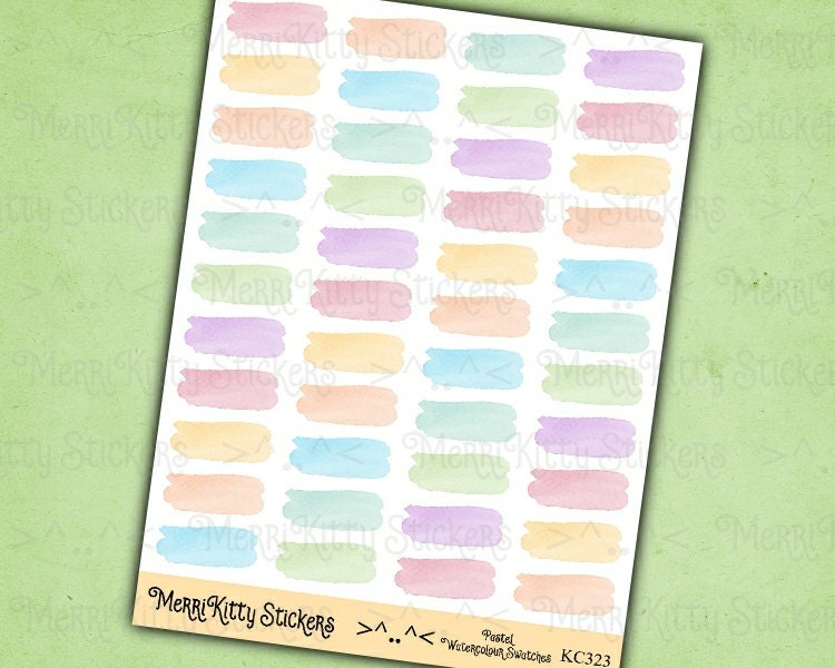 Watercolour Strip Stickers Printable Stickers Watercolour - Etsy