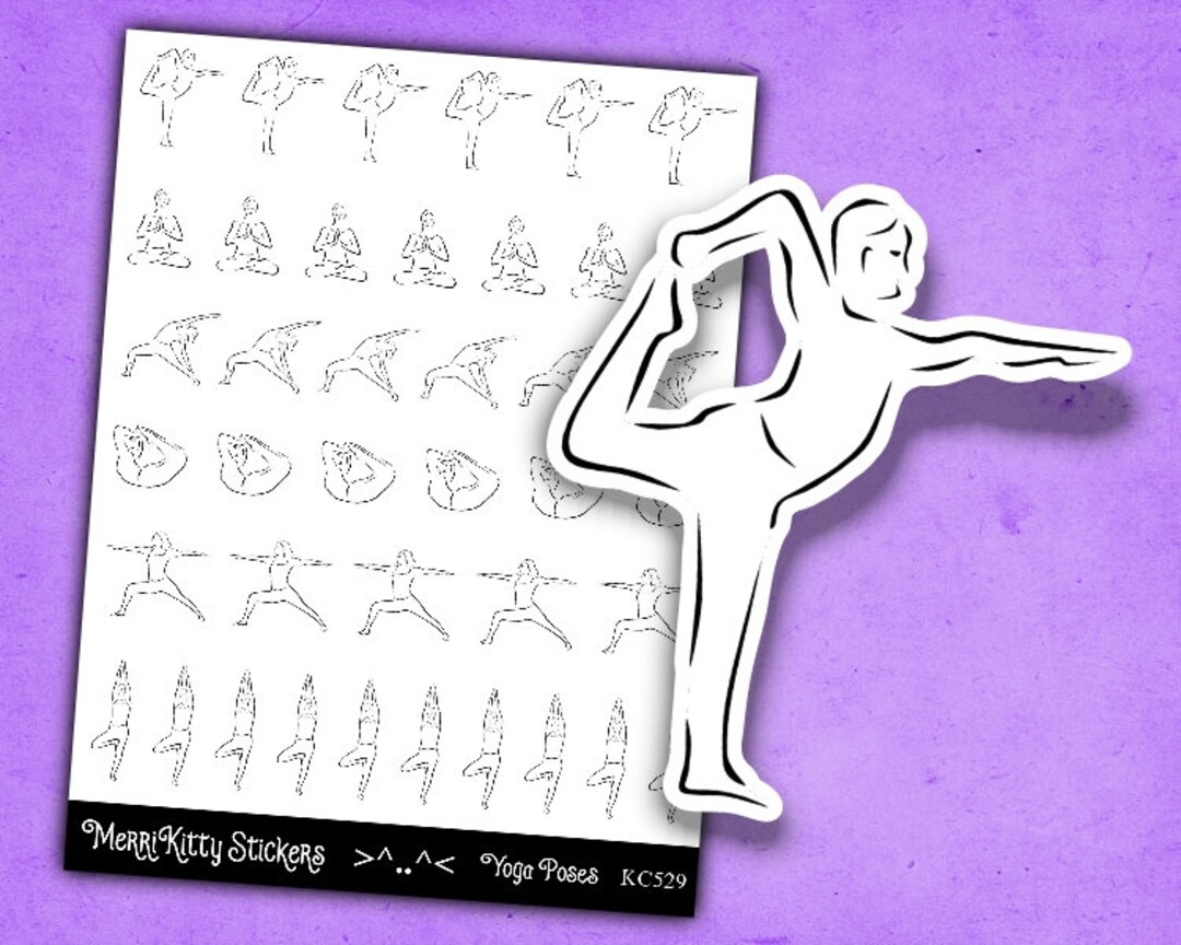 Yoga Stickers KC529 Yoga Poses Sticker Exercise Stickers Fitness ...