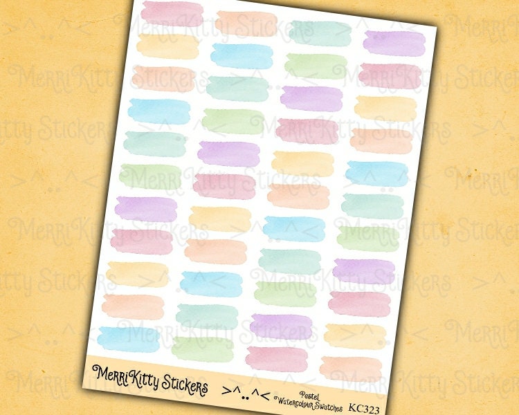 Watercolour Strip Stickers Printable Stickers Watercolour - Etsy