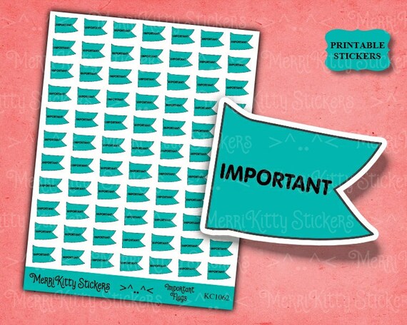 Important Flag Stickers Printable Stickers Functional | Etsy