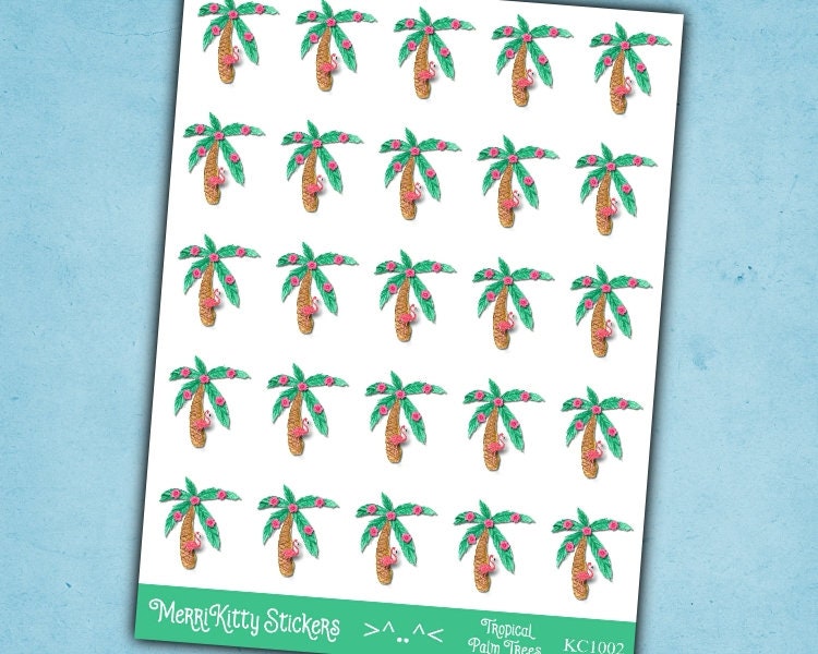 Pegatinas de palmeras tropicales KC1002 Pegatinas | Etsy