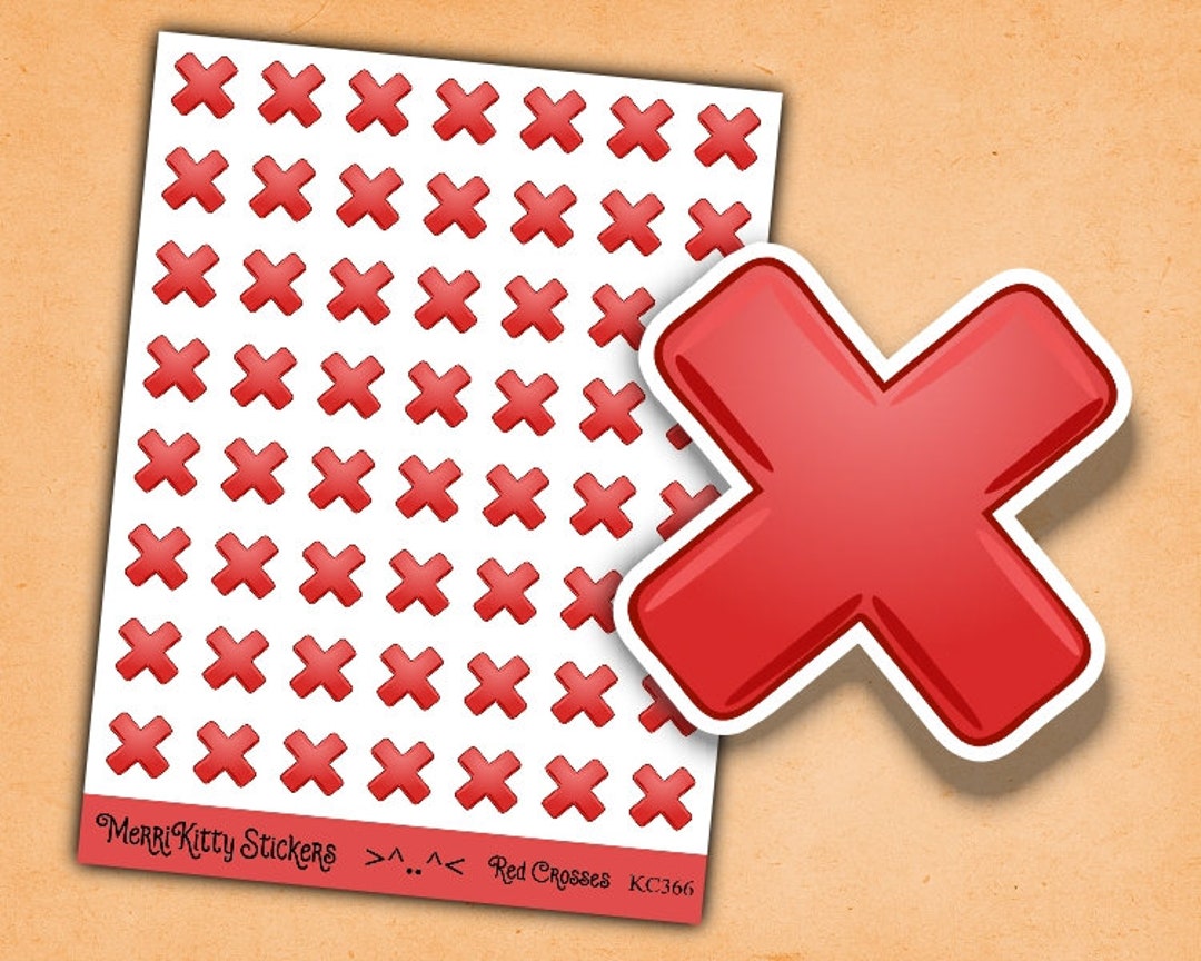 Red Cross Stickers KC366 Red Cross Sticker Sheet - Etsy 日本