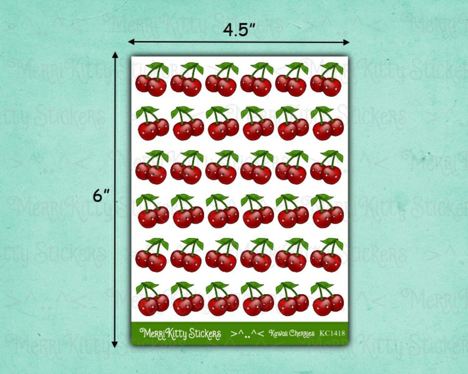 Kawaii Cherry Stickers Printable Stickers Cute Food | Etsy