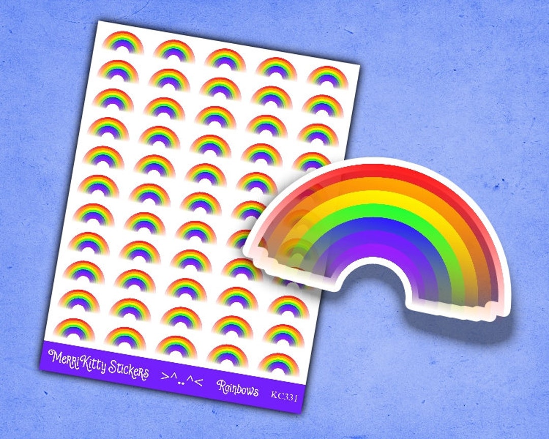 Rainbow Stickers KC331 Rainbow Sticker Sheet Weather Stickers Rainbow ...
