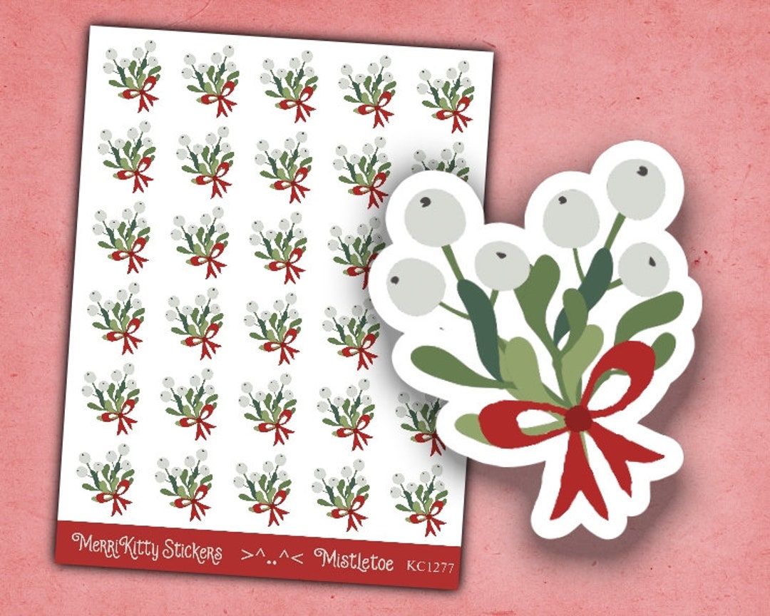 Mistletoe Stickers KC1277 Christmas Stickers Floral Xmas Stickers ...