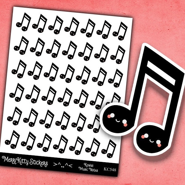 Kawaii Music Note Sticker - Etsy