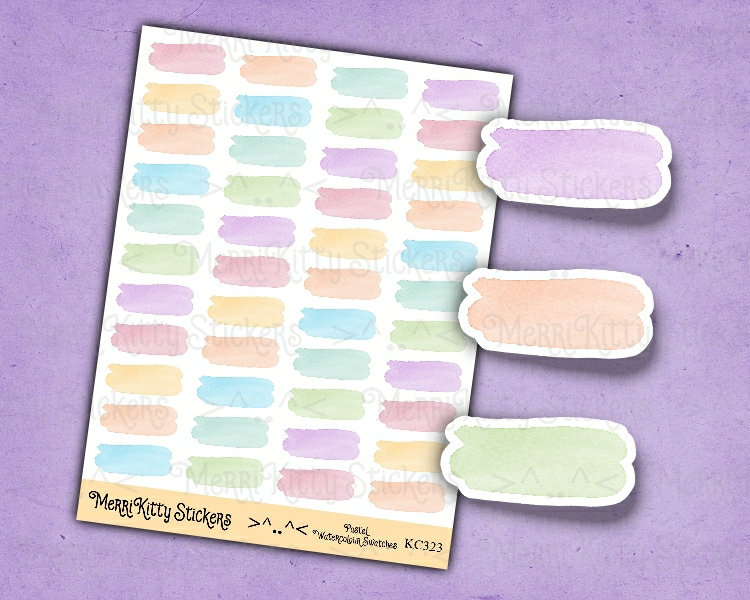 Watercolour Strip Stickers Printable Stickers Watercolour - Etsy
