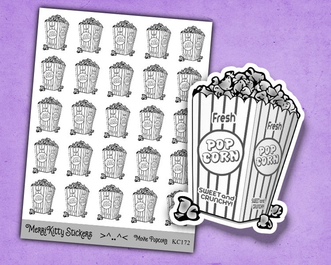 Popcorn Stickers KC172 Fast Food Stickers Food Planner Stickers Planner ...