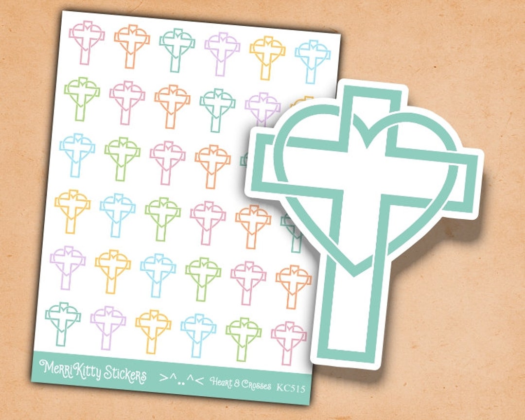 Pastel Crosses Stickers KC515 Pastel Cross Stickers Pastel Crucifix ...