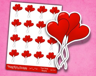 Valentine's Day Watercolor Heart Planner Stickers, Tiny Love Planner ...