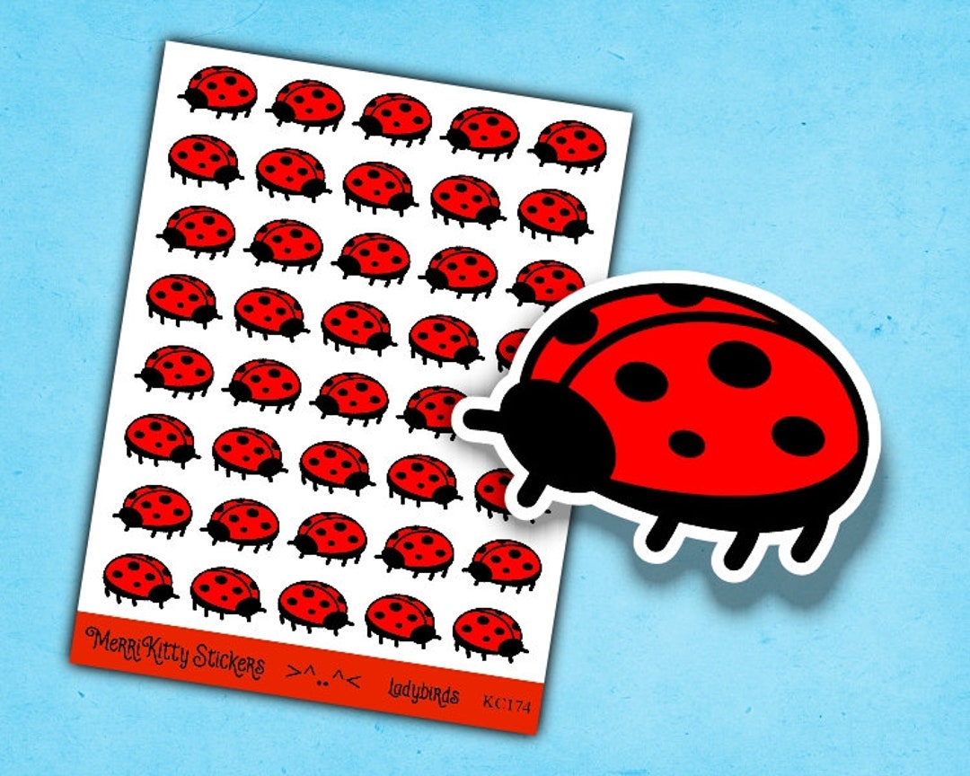 Ladybird Stickers KC174 Cute Stickers Ladybird Sticker Sheet Planner ...
