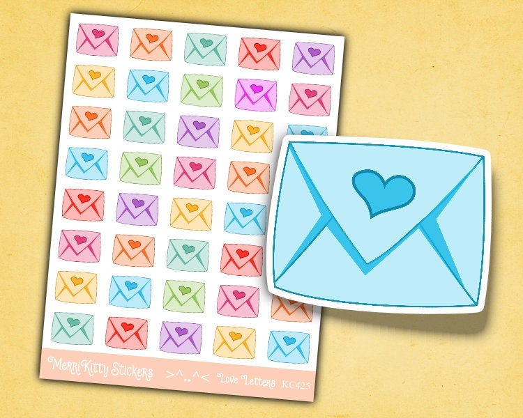 Love Letter Stickers KC425 Cute Happy Mail Sticker Sheet - Etsy UK
