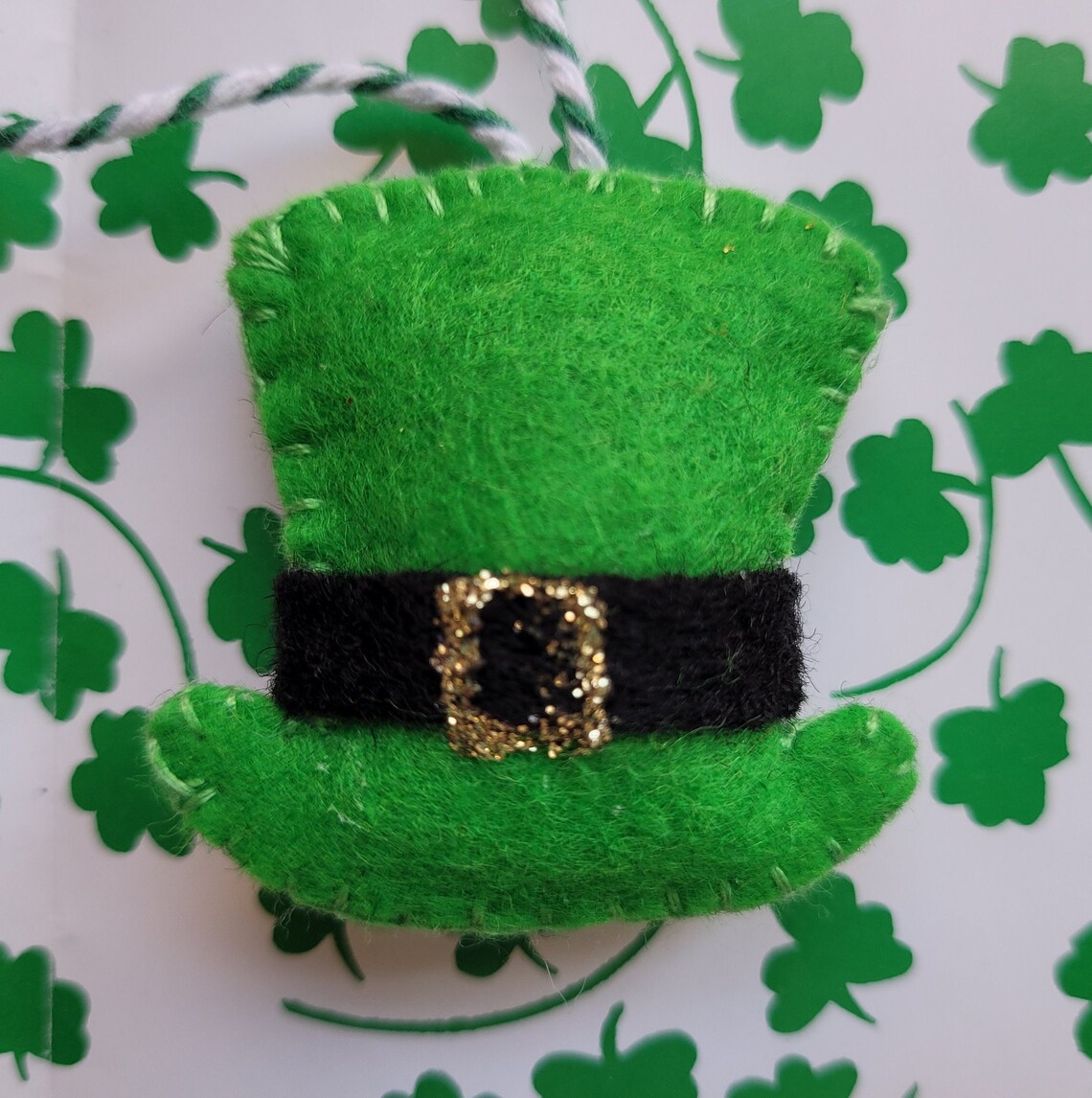 Mini Felt Shamrock and Leprechaun Hat-st Patrick's Day/irish Hanging ...