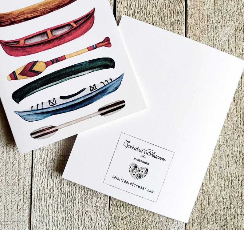 Watercolor Canoe & Kayak Card Size A2 Single or Set - Etsy