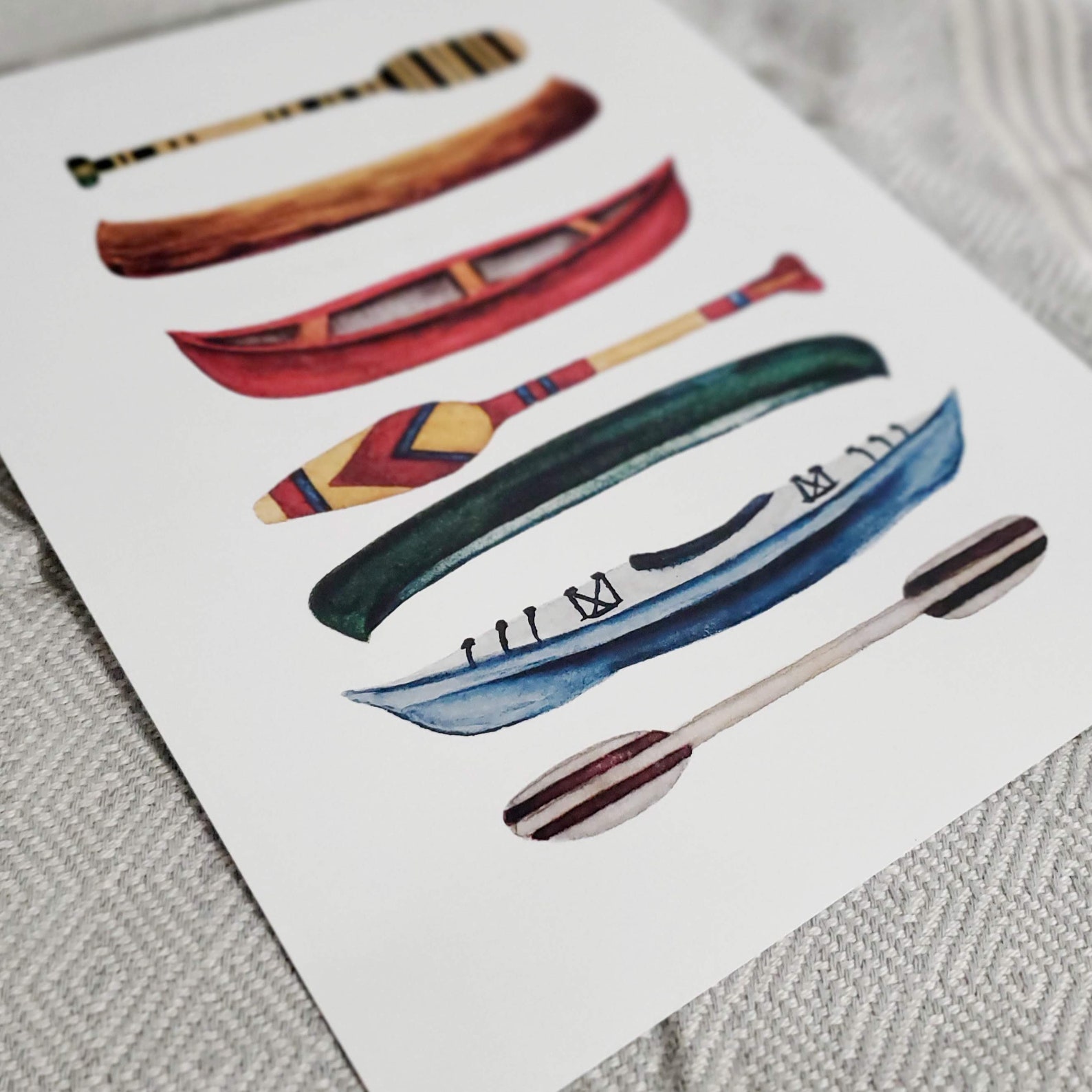 Watercolor Kayaks & Canoes Art Print Various Sizes - Etsy