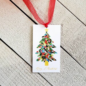 Botanical Christmas Tree Gift Tags, 2x3.5 In, Personalizable, Handmade ...