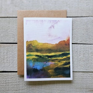 Abstract Watercolor & Ink Landscape Card Set, Rich Vibrant Color, All ...