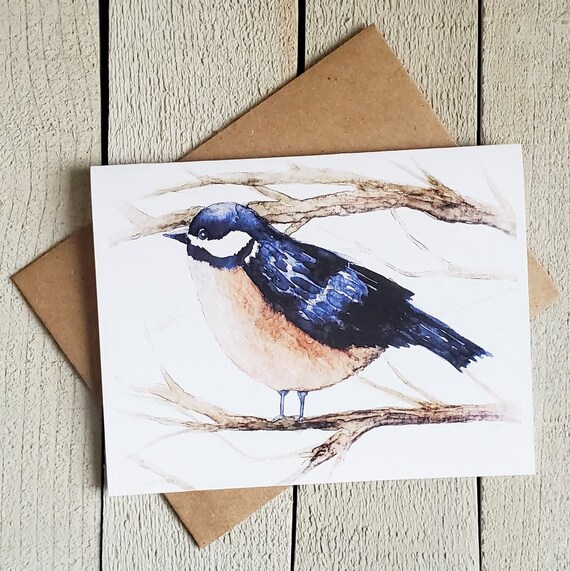 Watercolor Bird in Tree Card Single or Set Blank All - Etsy
