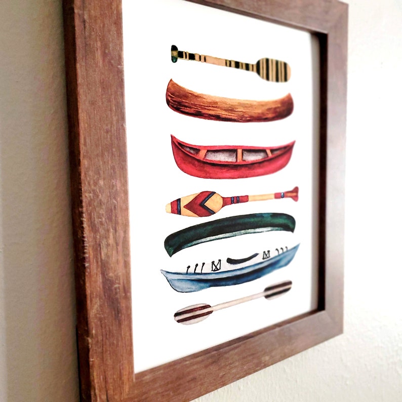 Watercolor Kayaks & Canoes Art Print Various Sizes - Etsy