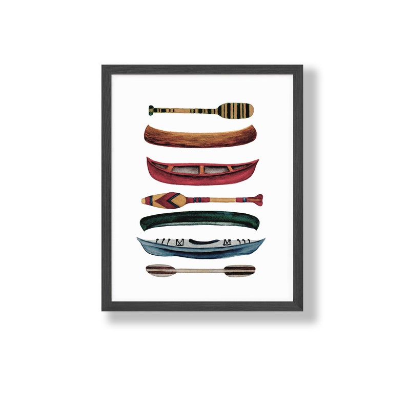 Watercolor Kayaks & Canoes Art Print Various Sizes - Etsy