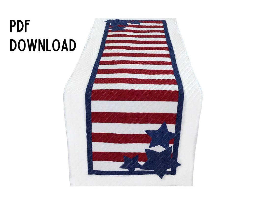 Stars and Stripes Modern Table Runner Pattern / PDF Instant - Etsy