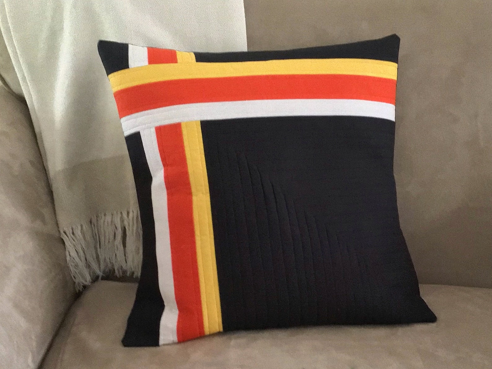 Halloween Candy Corn Throw Pillow Cover / Modern Quilting - Etsy
