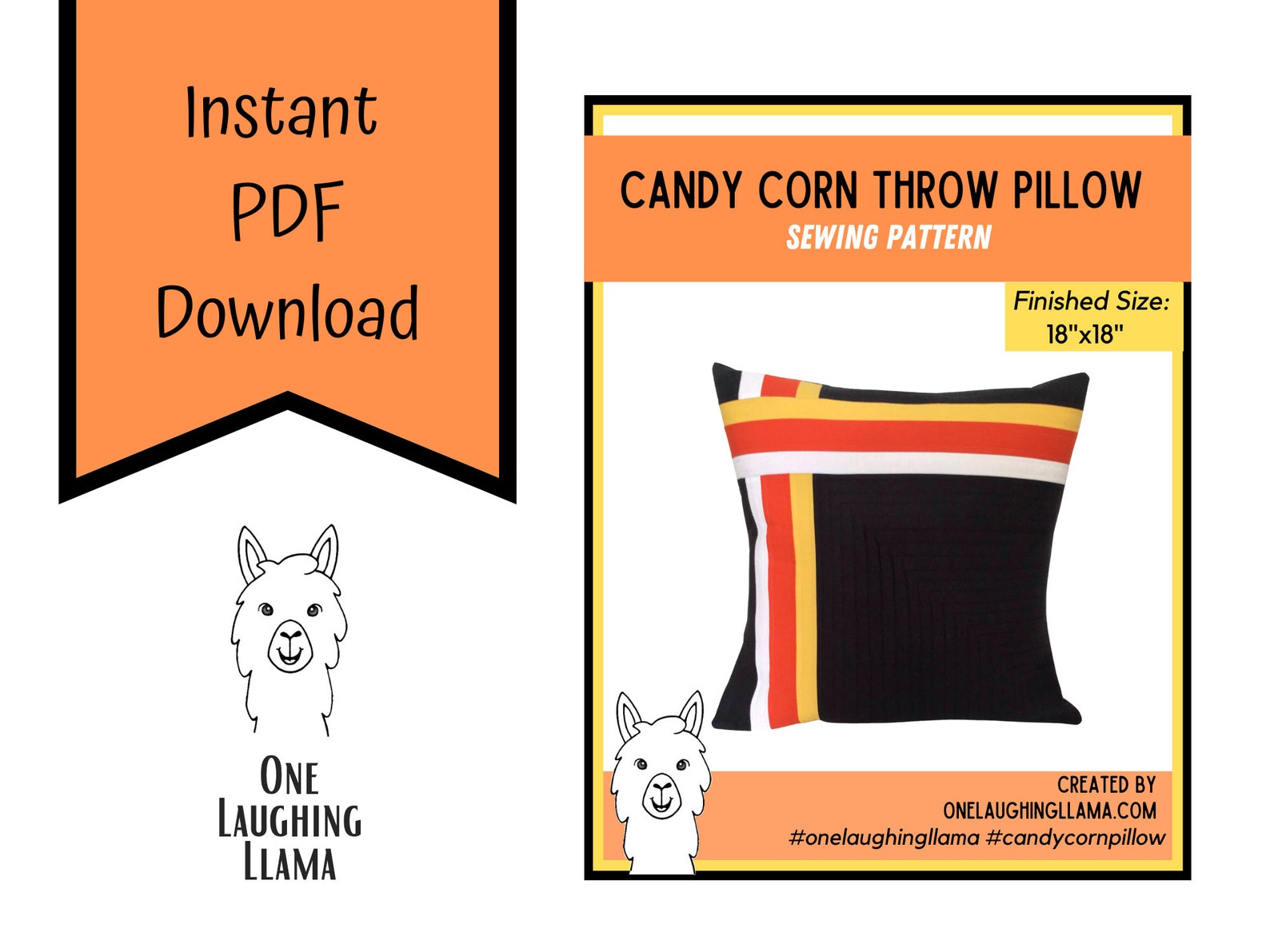 Halloween Candy Corn Throw Pillow Cover / Modern Quilting - Etsy