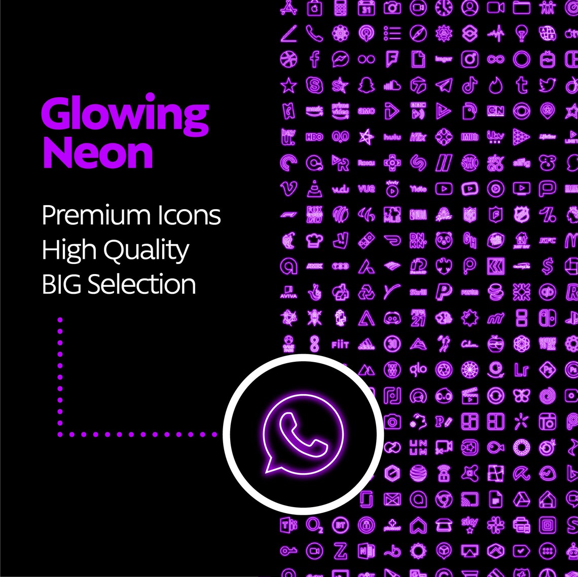 2300+ NEON Purple Ios Icons - Etsy
