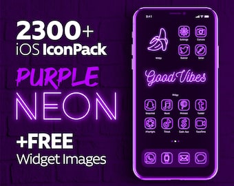 Purple Neon App Icons Neon Aesthetic Ios 14 Icons Iphone - Etsy