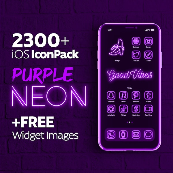 Neon Purple Icons - Etsy