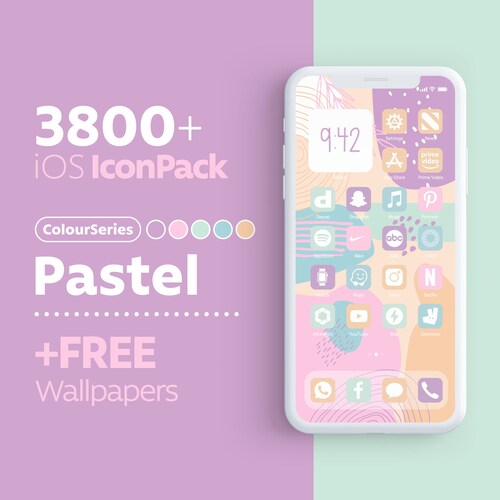 COTTON CANDY PASTEL Aesthetic 680 Ios 14 App Icons 5 Widget - Etsy