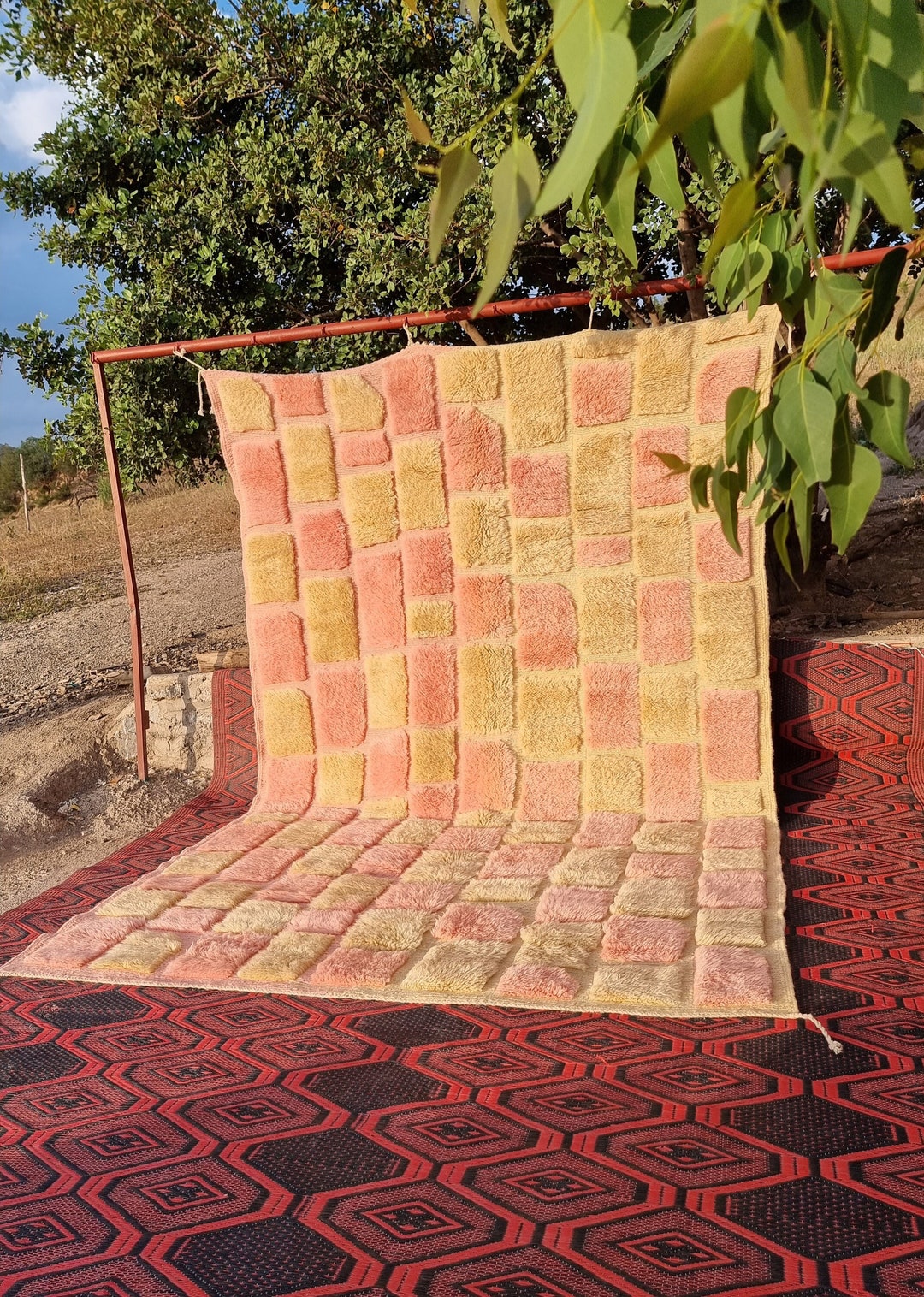 Beni Mrirt Pink, Large Morrocan Pink Rug, Custome Size Rug, Pink and ...