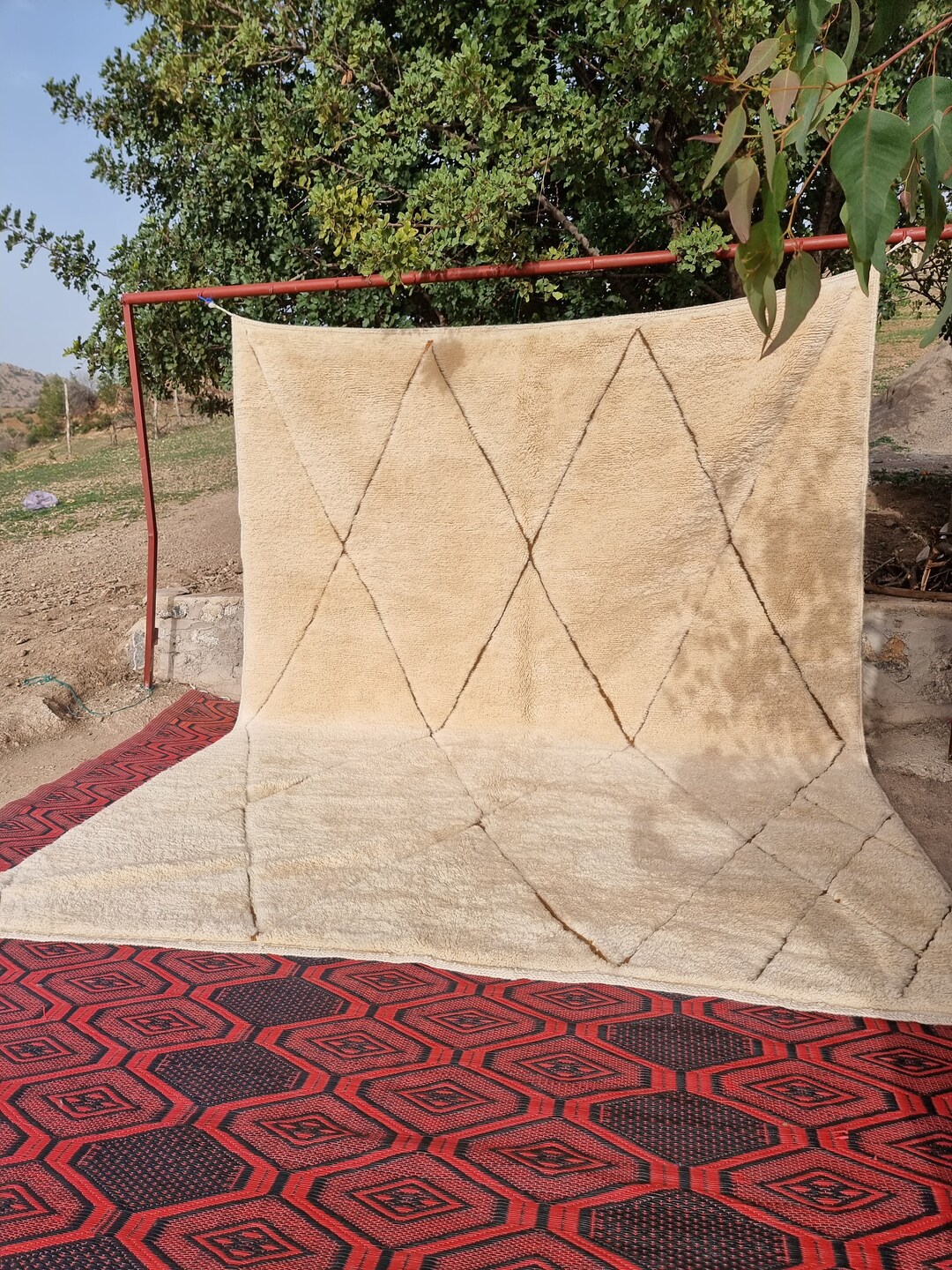 Moroccan Rug Beige , Beige and Brown Rug, Diamond Pattern Rug, Boho ...