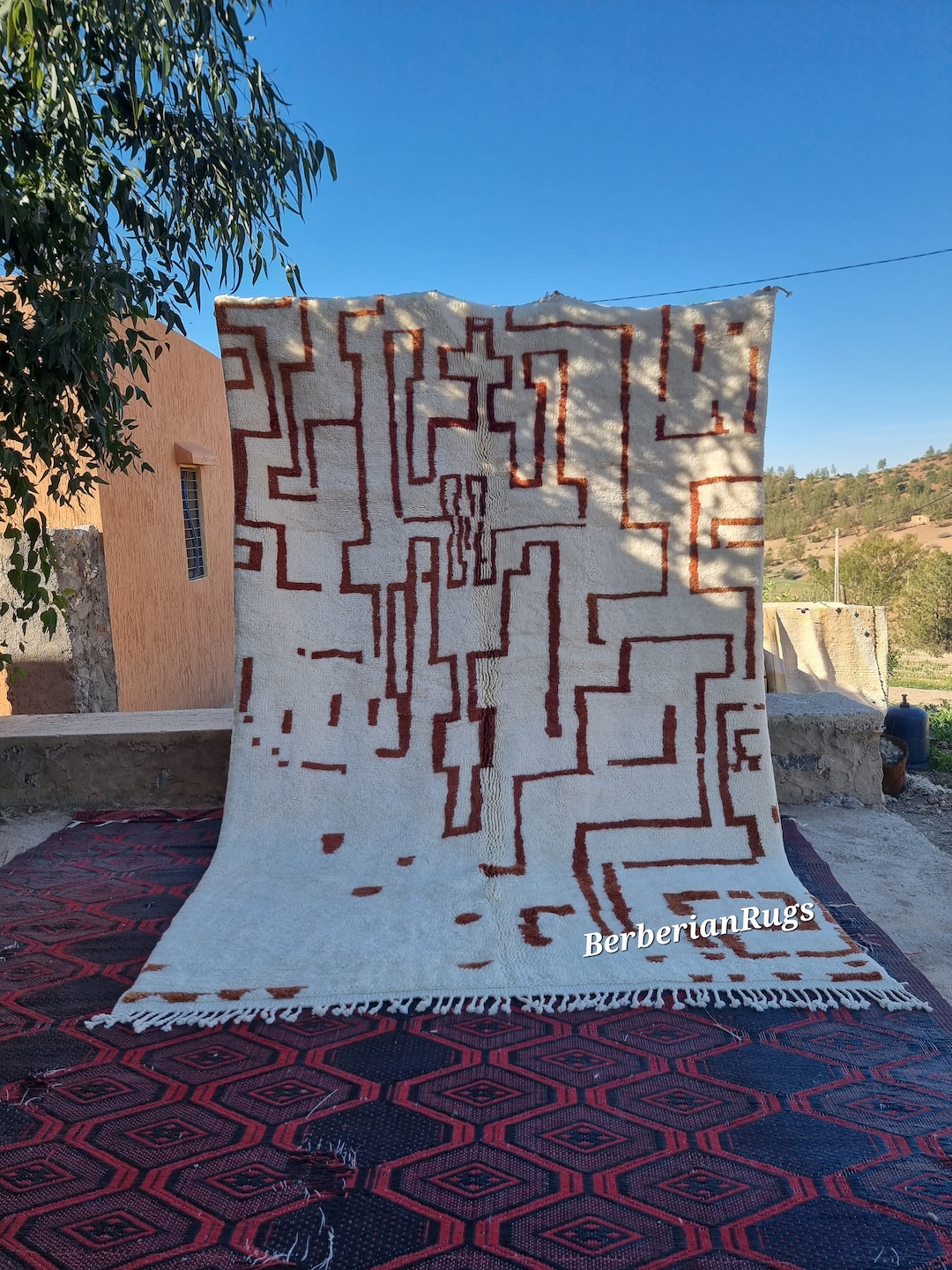 Modern Morocco Rug, White Beni Ourain Rug, Beni Mrirt Rug, Soft Carpet ...