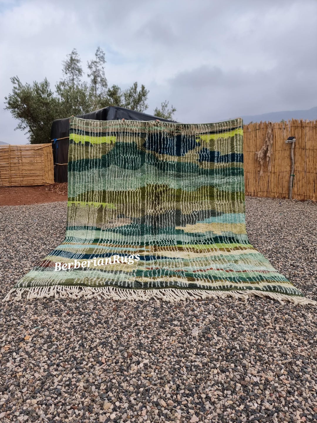 Green Moroccan Rug, Berber Green Rug, Multiple Shad Green Rug, 8x10 ...