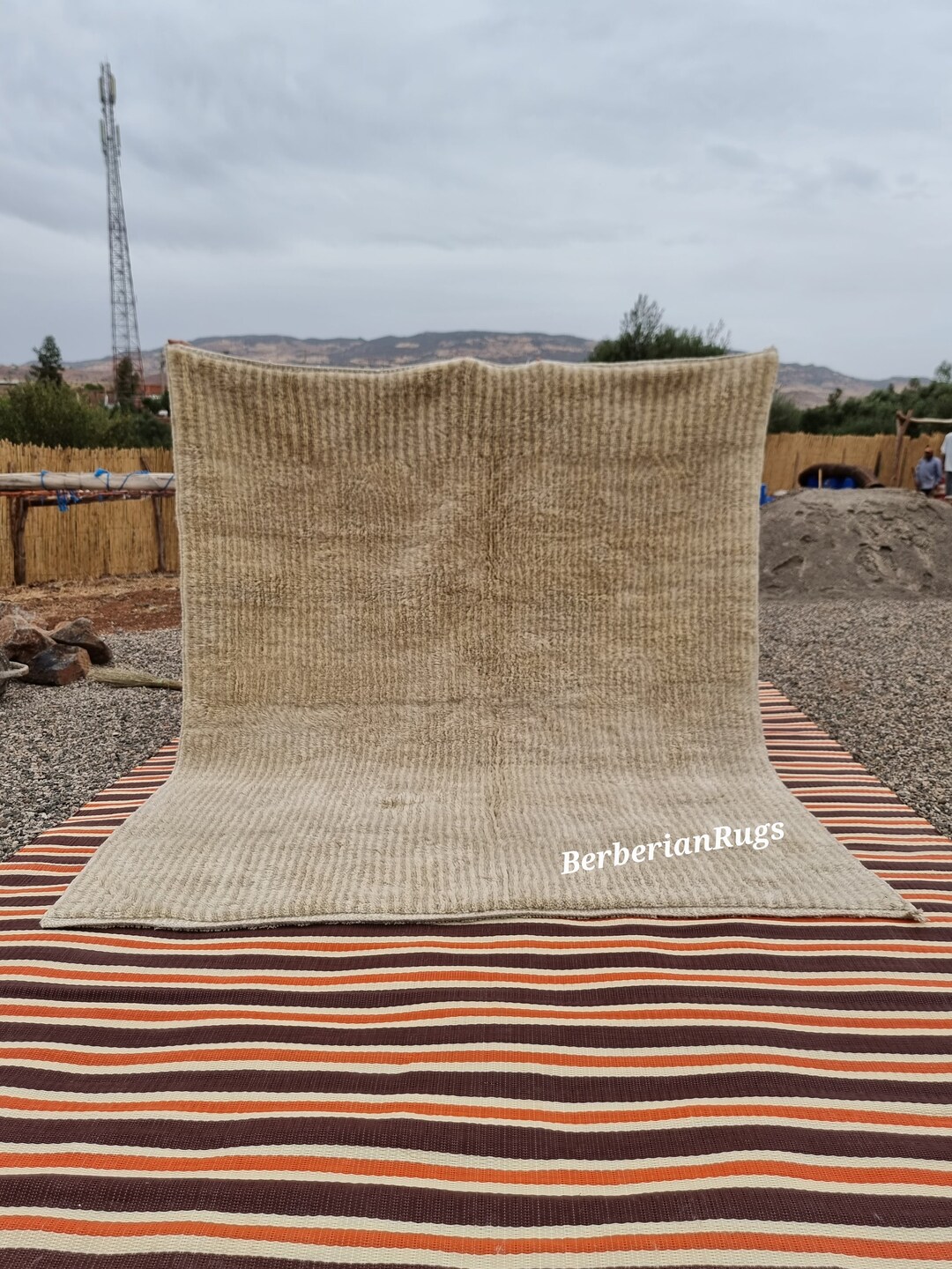 Moroccan Rug Beige, Beni Mrirt Rug , Unique Beni Ourain Rug, New Berber ...