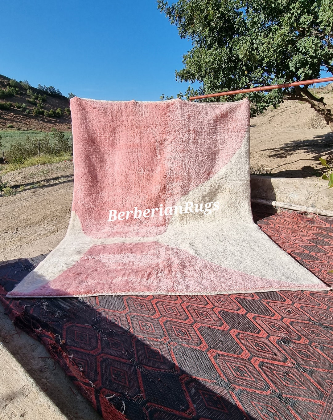 Beni Mrirt Pink, Large Morrocan Pink Rug, Custome Size Rug, Pink and ...
