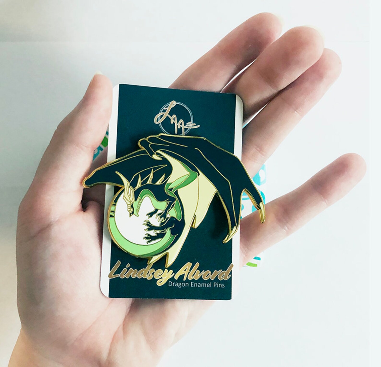 Green Dragon Enamel Pin (gold) - Etsy