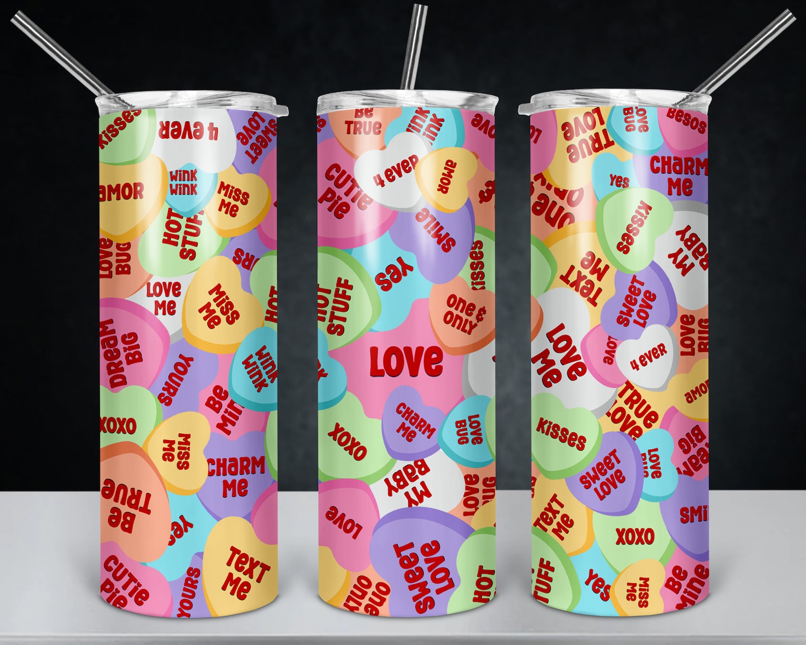 Conversation Hearts - Candy Hearts - Valentine's Day - Tumbler Design ...