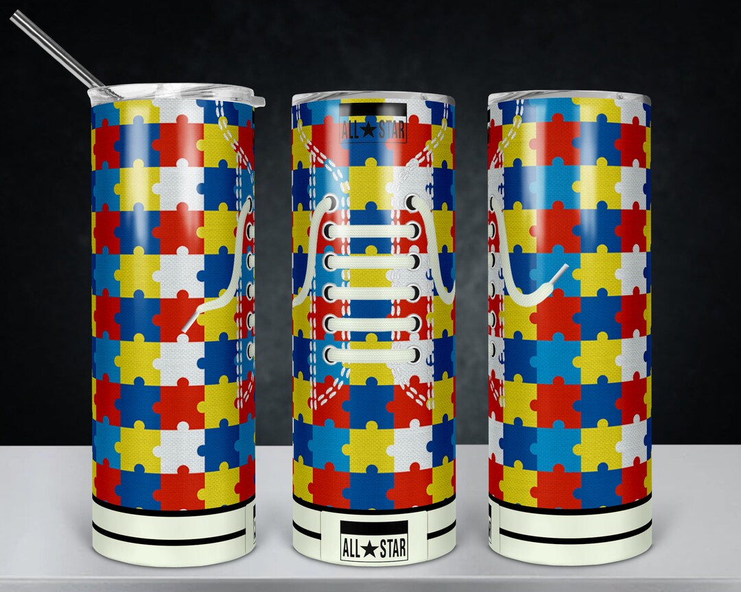 Autism Puzzle Pieces Tumbler Design - Digital Download - Etsy