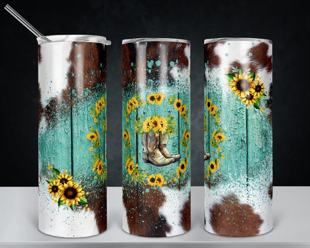 Western Sunflower Boots Tumbler Design - Digital Download - Etsy