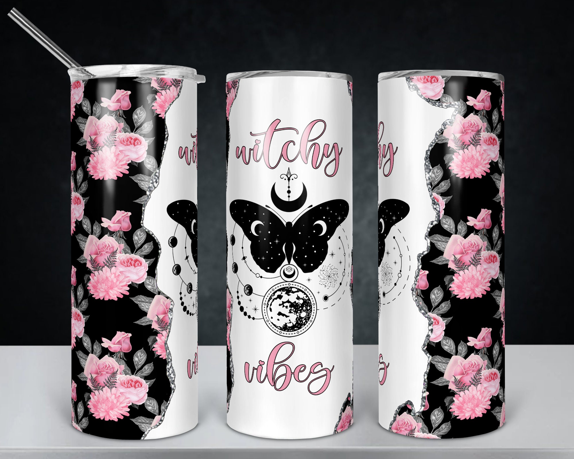 Witchy Vibes Flowers Tumbler Design Digital Download - Etsy