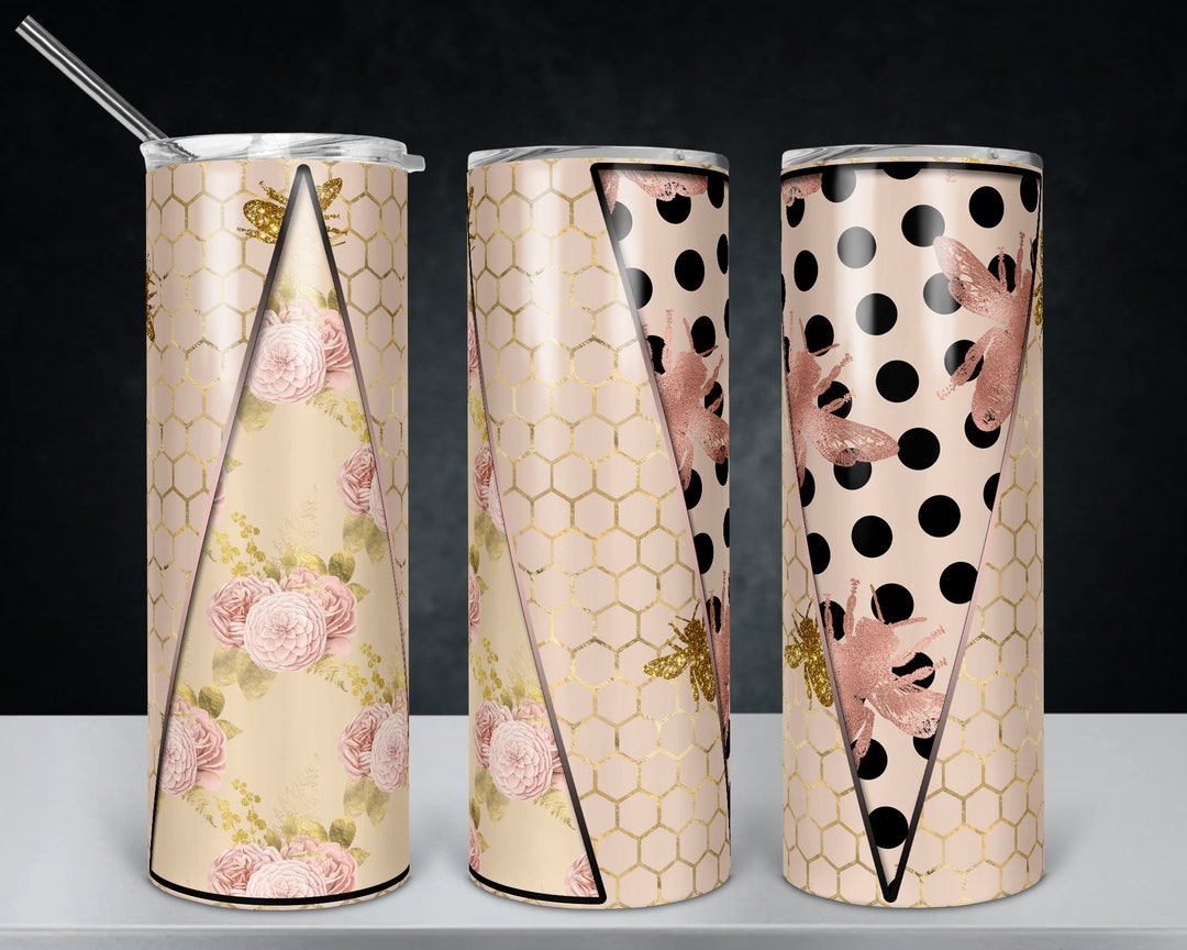 Bees Honeycomb Floral Triangles Tumbler Design - Digital Download - Etsy