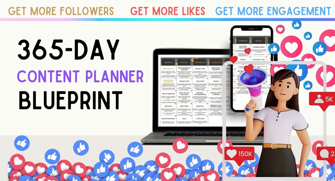 365 Day Content Planner for Your Instagram Account. Social Media ...