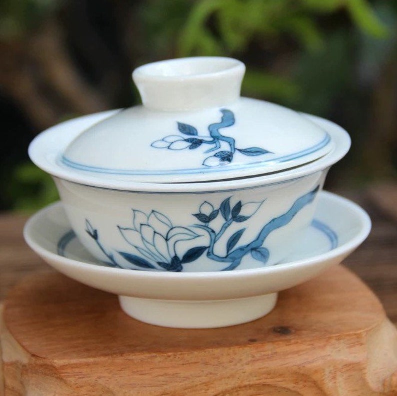 Chaozhou Gongfu Tea Gaiwan Set,100ml Porcelain Gaiwan Set,hand-painted ...
