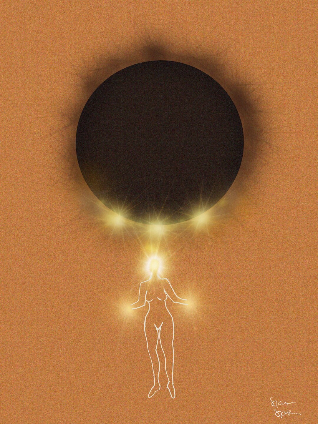 Sun Goddess Art Print/ Boho Art/ Eclectic Art / Modern/ Minimalist Art ...