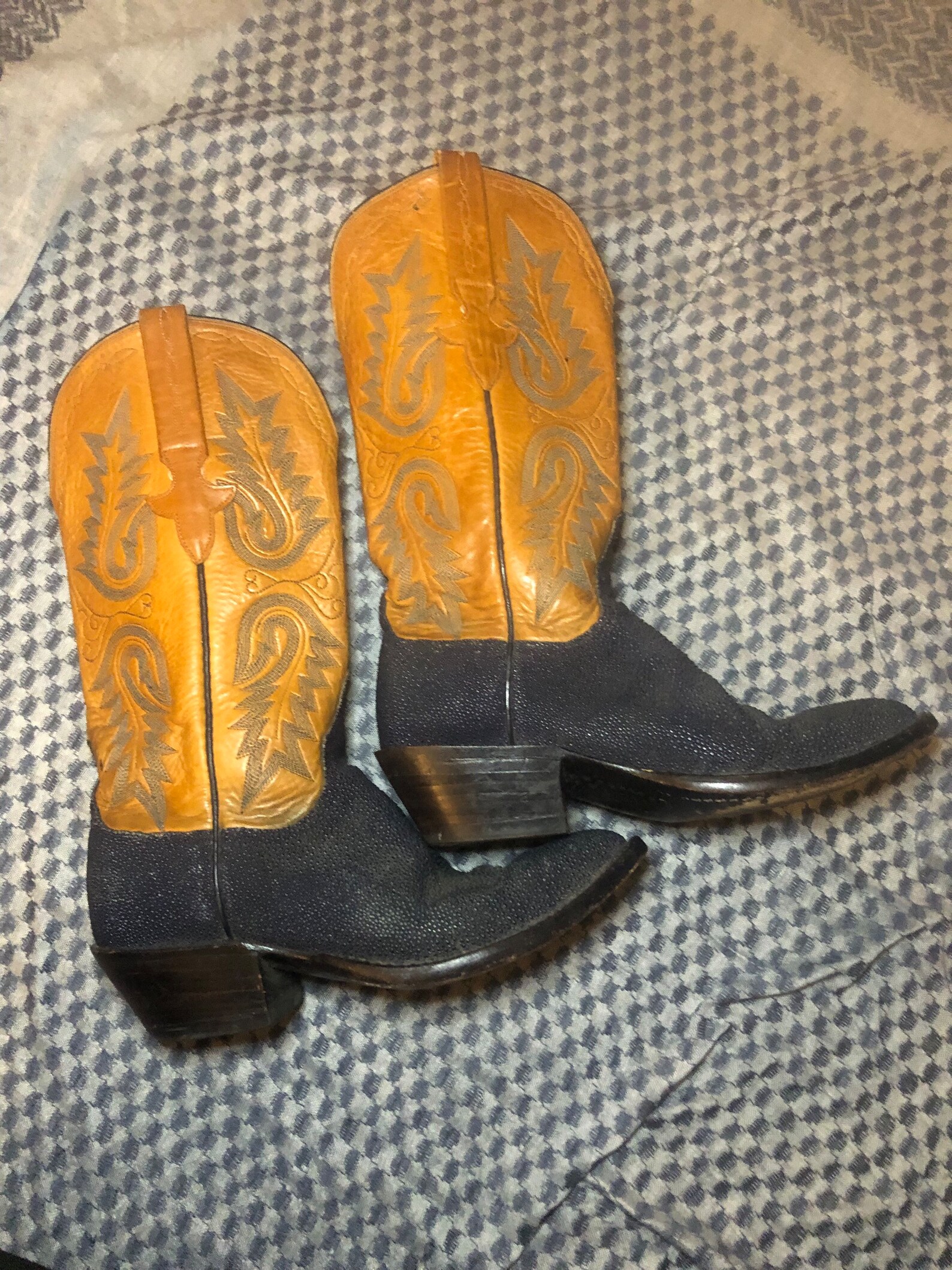 Luchesse Exotic Sting Ray Leather Boots - Etsy