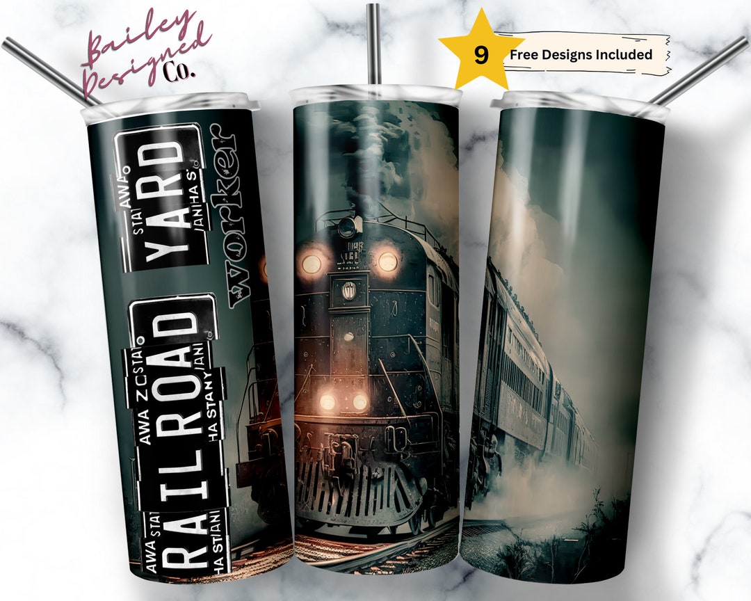 Railroad Yard Worker 20 Oz Skinny Tumbler Sublimation Design Digital ...
